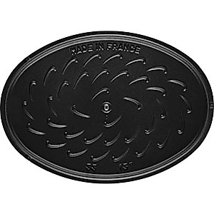 Staub 40501-125 Fish Signature Oval Hot Plate Lamer Two-Handed Cast Iron Pot, Induction Compatible
