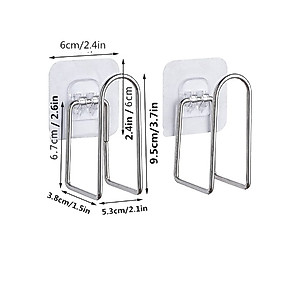 chenyesun 4 Pairs of Pot Lid Organizer, Stainless Steel Wall Mounted Lid Holder ,Adjustable Cabinet Door Self Adhesive Pan Lid Organizer Pot Hangers for Kitchen Wall Mount (Silver-1)