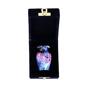 HLC URNS Keepsake Urn – Galaxy Universe Keepsake Qnty 1 - Keepsake Urn for Human Ashes with 1 Velvet Box Bag-Mini Keepsake Urn - Affordable Keepsake Urn (3 cu.in)
