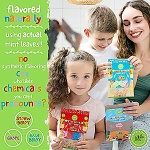 Biodegradable Kids Flossers - Fluoride & Plastic Free | Eco Friendly Dental Floss Picks for Childrens Teeth | Natural Fun Animal Flossing Sticks for Toddlers | Organic & Compostable (200 Pack, Mint)