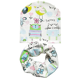 Baby Hat Cotton Baby Hat Scarf Set for Girls and Boys Fit 7 Months-4 Years Old…