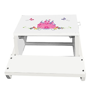 My Bambino Personalized Princess Castle Step Stool Bench Seat for Girl's