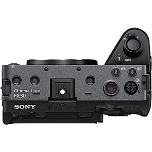 Sony FX30B Digital Cinema Camera (ILME-FX30B) Bundle with WR LED Light Kit, 64GB SD Card, & More