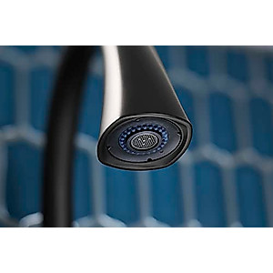 KOHLER R22867-SD-BL Maxton Pull-Down Kitchen Faucet with Soap Dispenser, Pull Down Sprayer, Matte Black