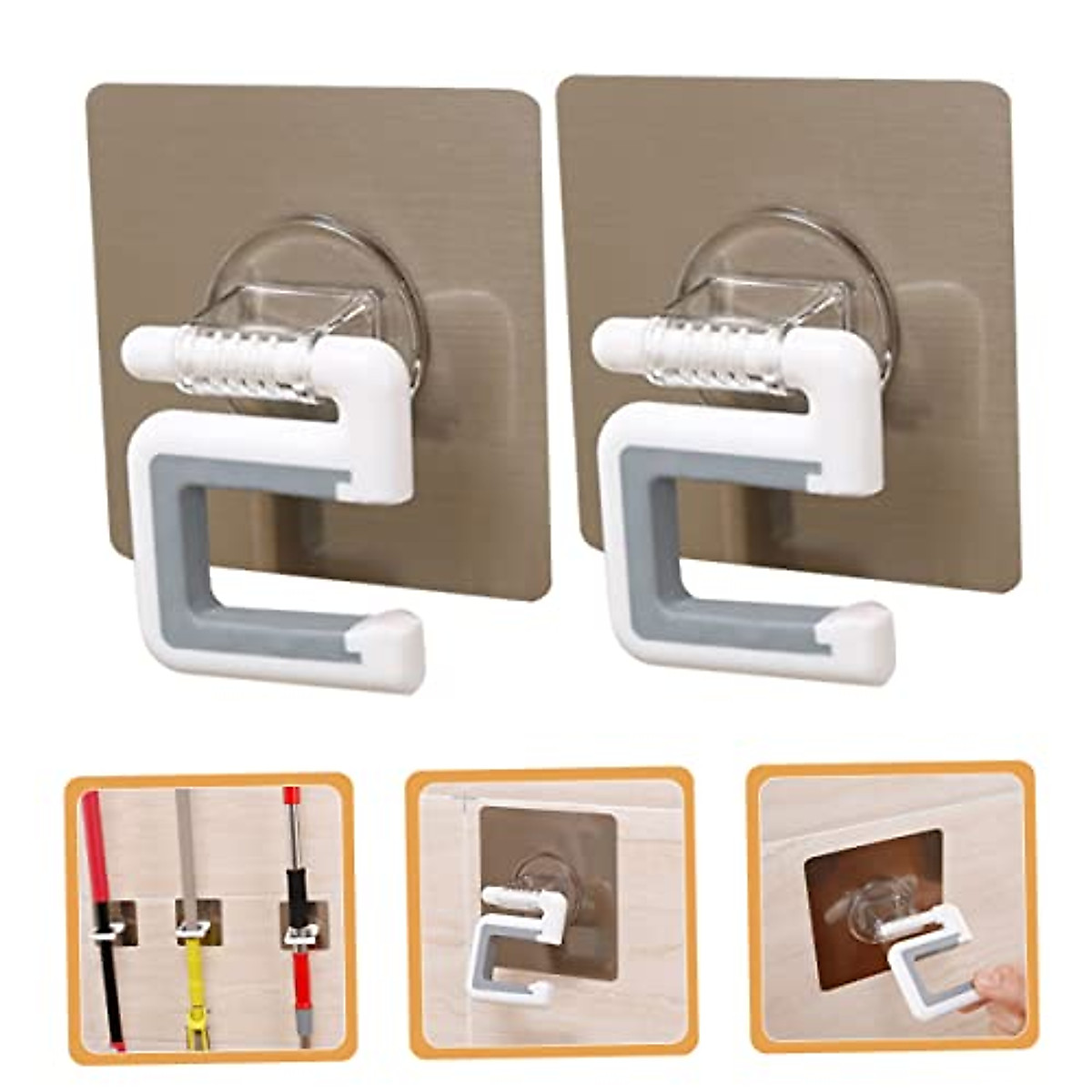 Zerodeko 8 pcs mop Holder House Organization Must Haves Broom Organizer Wall Mount Broom Mount Must Haves for Home Wall Broom Laundry Room mop Broom Holder Plastic Hanger mop Hook