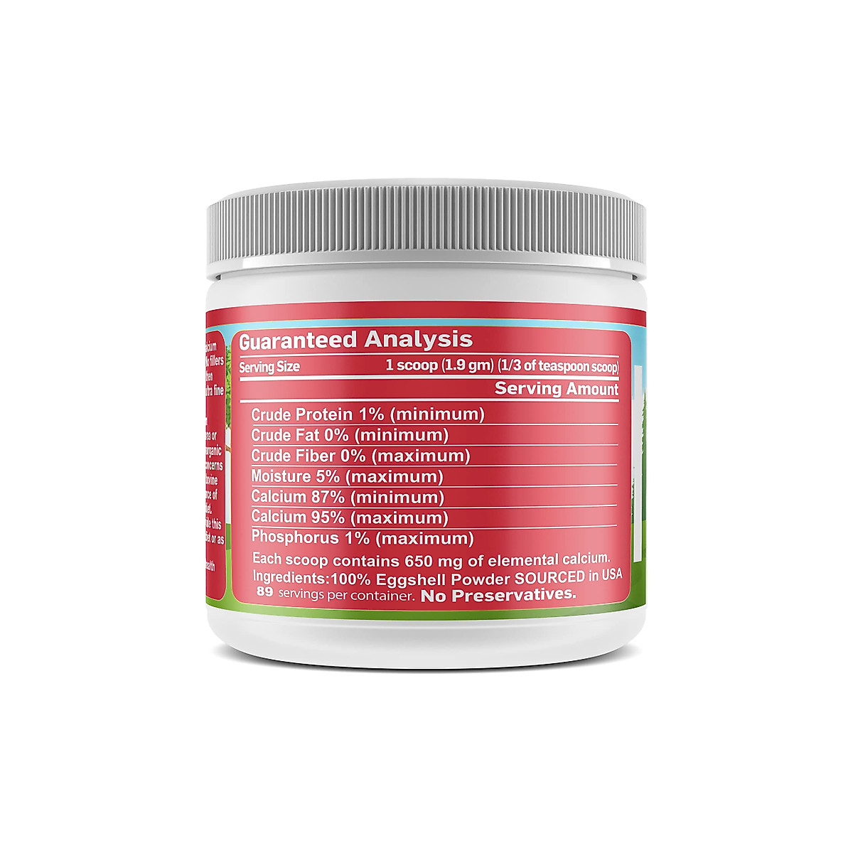 Calcium for Dogs and Cats - Fine Eggshell Powder - Strong Hip & Joint Supplement for Dogs and Cats- Dietary Supplement - No Additives - Pet's Friend Eggshellent Calcium 6oz