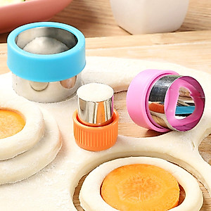 Round Cookie Biscuit Cutter Set, 6 Graduated Circle Pastry Cutters, Stainless Steel Cookie And Dough Cutters for Donut and Scone, Circle Cutter Cake Ring Molds