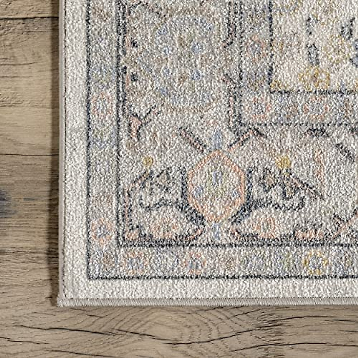 nuLOOM Rue Traditional Bordered Machine Washable Area Rug, 5' 3" x 7' 6", Beige