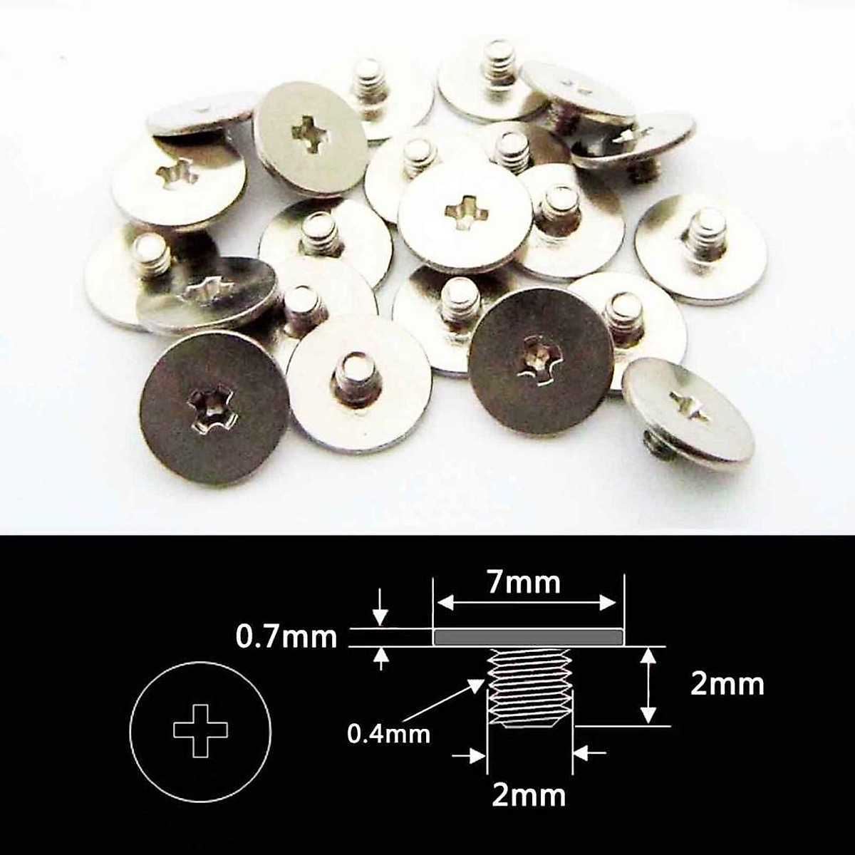 YINGJUN-DRESS Tap Bolts 25pcs Thin Wafer Flat Round Head Screw Bolt M22mm Head Dia 7mm for Laptop Notebook Optical Drive Mount DIY Computer G Screws