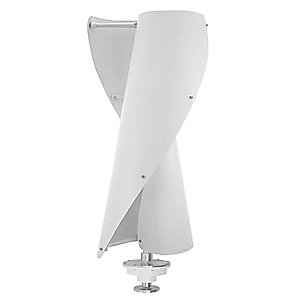 Wind Turbine Wind Generator Kit, 2 Ring Blades Wind Turbine with Controller 400W 12V DC, Vertical Axis Wind Generator Kit Wind Generator Windmill for Home Garden Boat Street Lighting (White)