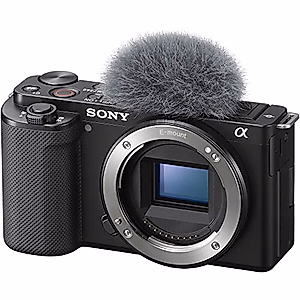 Sony ZV-E10 Mirrorless Camera (Body Only, Black) (ILCZV-E10/B) + 64GB Card + Corel Photo Software + Bag + NPF-W50 Battery + External Charger + Card Reader + HDMI Cable + Flex Tripod + More (Renewed)