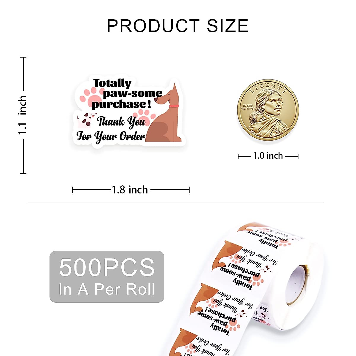 Dog Stickers Thank You for Business,Dog Stickers,Funny Totally Paw-Some Purchase Dog Small Business Stickers,Thank You for Your Order Stickers 500 PCS