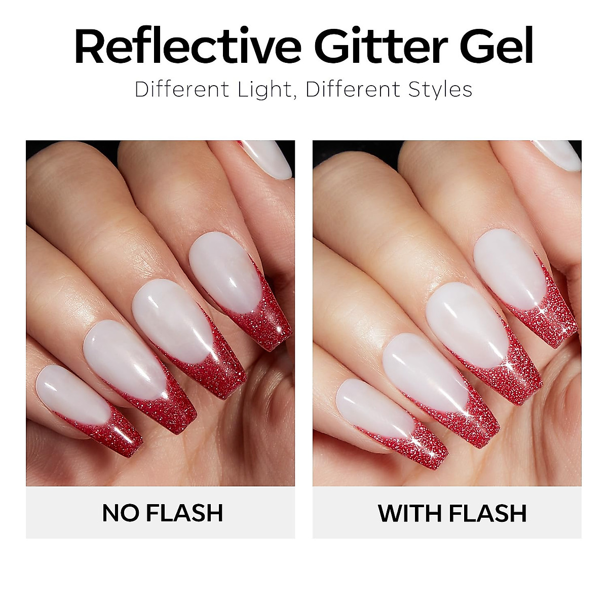 modelones Red Gel Nail Polish Set - 6 Colors Ruby Sparks Collection Popular Glitter Gel Polish Cat Eye Magnetic Gel Burgundy Red Sparkle Bloody Nail Polish Kit Art DIY Salon Gift for Girls Women