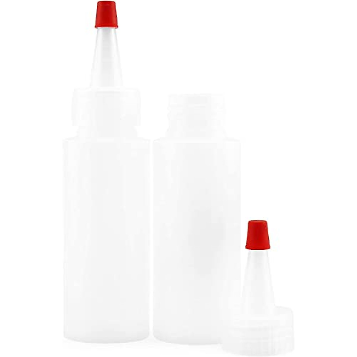 Cornucopia 2oz HDPE Plastic Squeeze Bottles w/Yorker Tips (6-Pack), Empty Refillable Bottles for Arts, Crafts & Kitchen