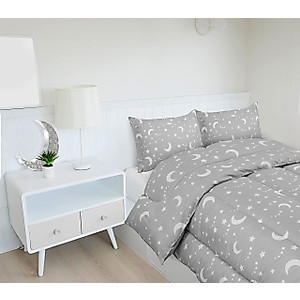 Utopia Bedding All Season Moon Star Comforter Set with 2 Pillow Cases, 3 Piece Soft Brushed Microfiber Kids Bedding Set for Boys/Girls, Machine Washable (Twin)