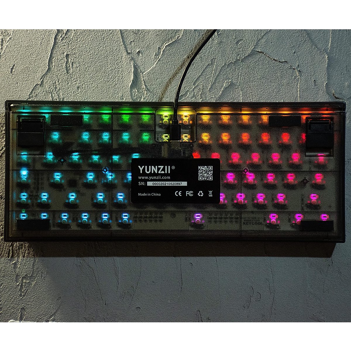 YUNZII KC84 Pro Hot Swappable Mechanical Keyboard 84-Key Gaming Keyboard with Translucent ABS Case, RGB Backlit for Mac/Win/Gamers (Gateron Yellow Switch, Shimmer)