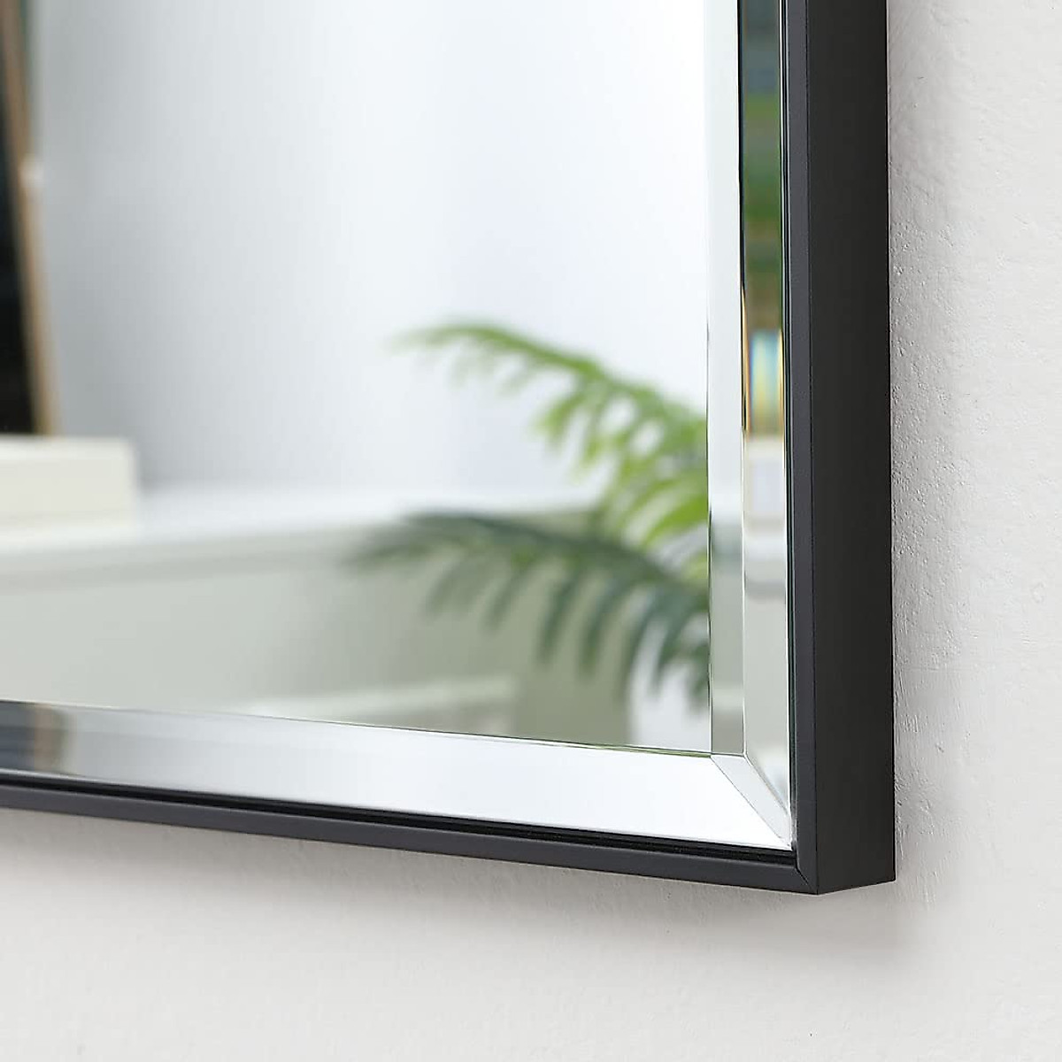 LEDLUX 24x36 Inch Black Mirror with Beveled Trim, Aluminum Frame Bathroom Vanity Mirror, Copper-Free Mirror, Rectangle Wall Mounted Mirror, Modern Rectangular Mirror Horizontal or Vertical