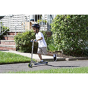 Curve ACTSCOT-488CV-BLU Kids Scooter W/Light Up Wheel and Plastic Deck, Easy Fold-N-Carry Design, Ultra-Lightweight, Portable Folding Design Comfortable & Safe Durable & Easy to Ride, Blue