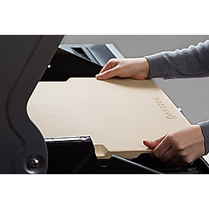 ROCKSHEAT K Large Pizza Stone Heavy Duty Baking Grilling Stone 20" x 13.5", Perfect for Oven, BBQ and Grill. Innovative Double - Faced Built - in 4 Handles Design