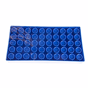 5 Packs Vial Rack,Single Blue Holds 50 Standard 12mm 2ml Vial, Plastic Centrifuge Tube Rack Holder