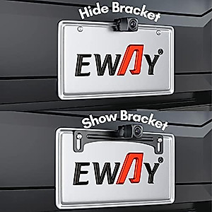 EWAY Rear View Backup Camera W/ Bracket Mounting Front Rear View License Plate Reversing Camera for Truck Pickup SUV Sedan Universal Parking Guide Line On/Off