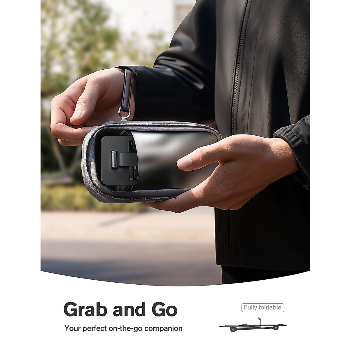 Nulaxy 2 Pack Dual Folding Cell Phone Stand, Fully Adjustable Phone Holder for Desk, Compatible with iPhone 16 15 14 13 12 11, Nintendo Switch, All Phones, Black & Rose Gold