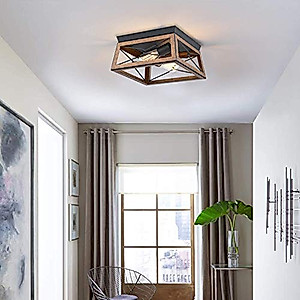 WISBEAM Semi Flush Mount Ceiling Light Fixture, 2-Light E26 Medium Base, Metal Housing, ETL Rated, Bulbs NOT Included