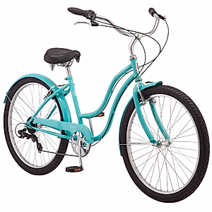 Schwinn Mikko Adult Beach Cruiser Bike, Featuring 17-Inch/Medium Steel Step-Over Frames, 7-Speed Drivetrains, Teal