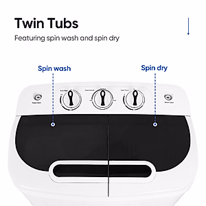 ZENY Portable Clothes Washing Machine Mini Twin Tub Washing Machine 13lbs Capacity with Spin Dryer,Compact Washer and Dryer Combo Lightweight Small Laundry Washer for Home,Apartments, Dorm Rooms,RV