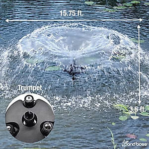 Pond Boss DFTN12003L Floating Fountain With Lights, 50 Foot Power Cord, 1/4 hp
