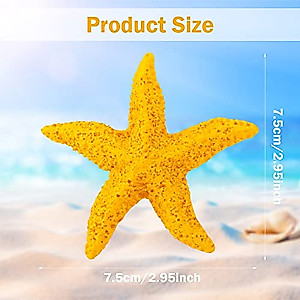 Cobee® Realistic Starfish Aquarium Ornament, 4 Pieces Resin Starfish Fish Tank Decoration Tropical Sea Animal Aquarium Decor Simulation Starfish Figurines Fish Tank Accessories