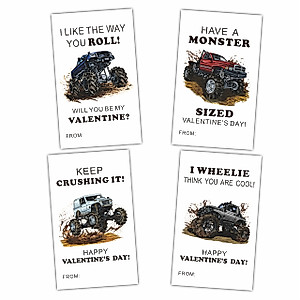 2.1" x 3.5" Valentine's Day Gift Wrap Self Adhesive Stickers | Car and Truck Theme Happy Valentine's Day Gift Wrapping Decorations and Supplies for Kids | 40 Gift Stickers-BGJ-003