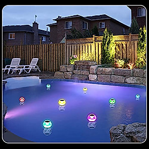 Floating Pool Light, Solar Powered Lamp, Outdoor Landscape Lighting Ball Lights for Swimming Pool Garden Patio Lawn (Clear)