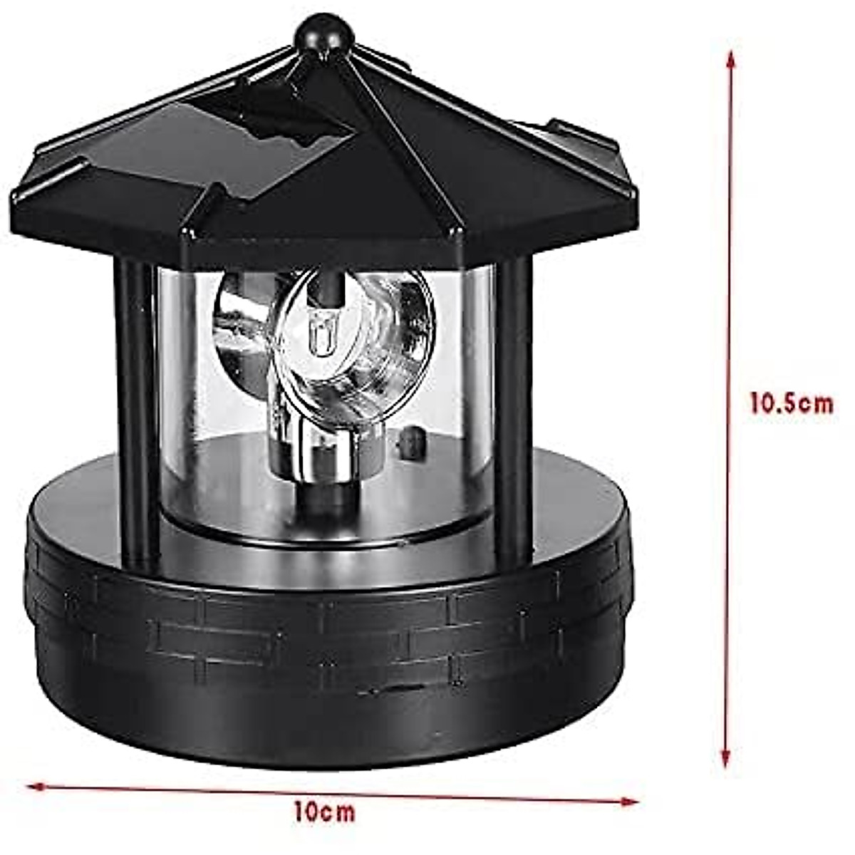 hwljxn Solar Lighthouse, LED Beacon Rotating Garden Lights, Outdoor Smoke Tower Lamp,Solar LED Rotating Lighthouse Light Garden Yard Lawn Lamp Lighting Outdoor Home Decor