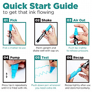 Chalkola Chalk Markers for Chalkboard, Blackboard, Window, Bistro, Car Glass, Board, Mirror (10 Pack, 6mm) - Wet Wipe Erasable Liquid Chalk Pens Paint Ink - 6mm Reversible Tip Chalkboard Markers