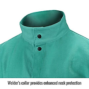 Revco Black Stallion F9-30C 30" 9oz. Green FR Cotton Welding Jacket, 6