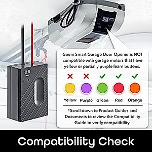 Geeni Smart Garage Door Opener, WiFi App Controlled Garage Opener, Compatible with Alexa and Google Home, No Remote Required
