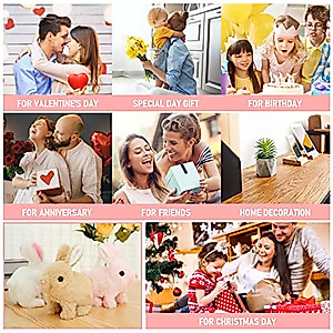 3 Pcs Electric Rabbit Toys, Educational Interactive Toy Can Walk and Talk Electric Simulation Plush Rabbit Walking and Twitch Nose Plush Animal Toy Soft Funny Interactive Toys for Toddlers Kids