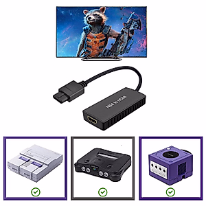 New N64 HDMI Converter Support 16:9/4:3 Conversion,N64 to HDMI Converter Compatible with Nintendo 64/ Game Cube/ SNES