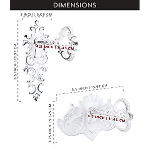 AuldHome Shabby Chic Hooks, Key-Shaped (Set of 4); Lock & Key Style Rustic Wall Hooks for Coats, Towels, Bathroom, Entryway and More
