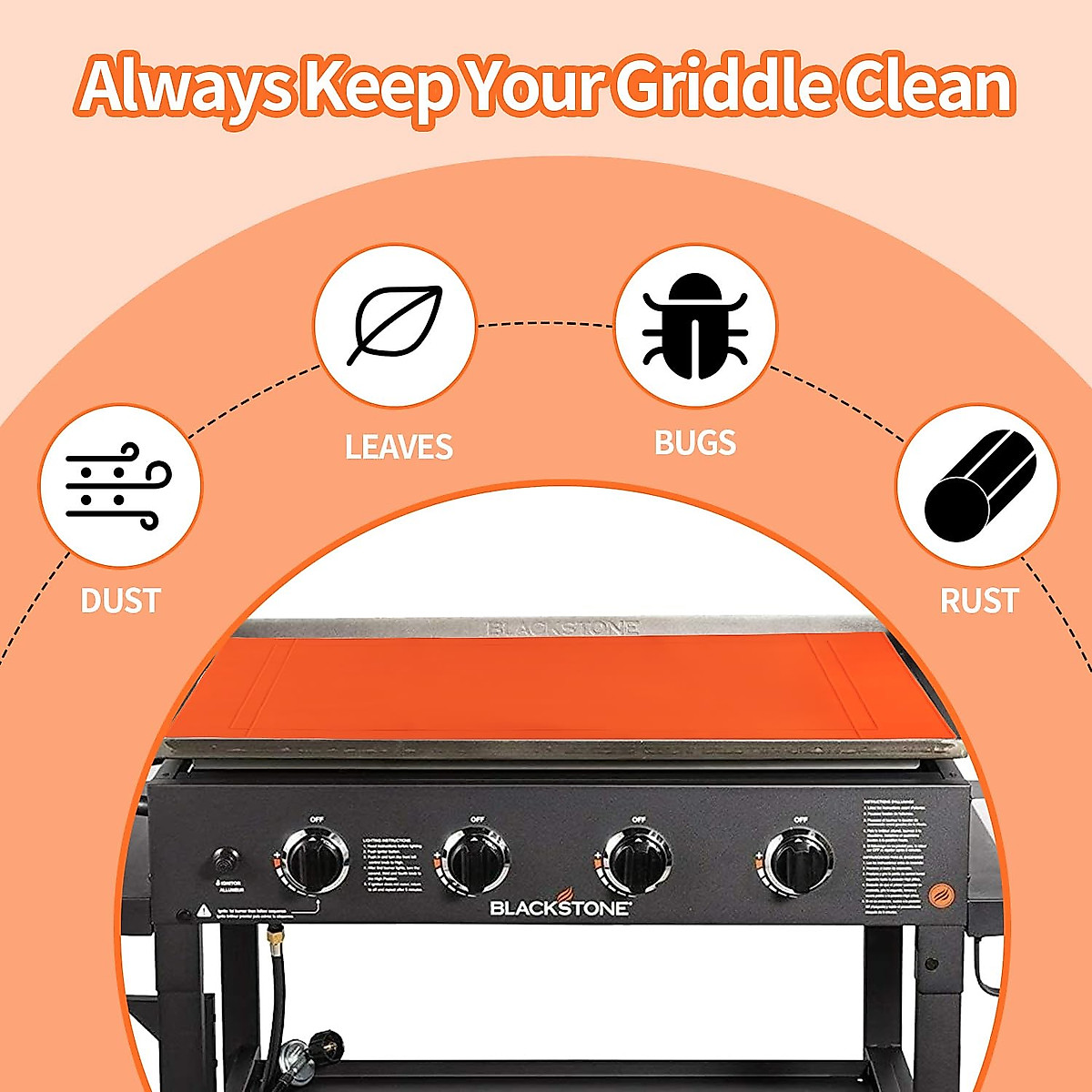 Cuttable Silicone Griddle Protect Mat for Blackstone,Compatible with Blackstone 36", 30",28" Models, Protect Mat for Blackstone Griddle,All Season BBQ Grill Mat Protective Cover