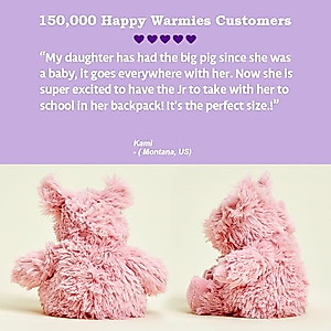 warmies Junior Pig Microwavable, Hot or Cold for Cool Relaxation and Warm Relief, Lavender Scented Cozy Plush Animal