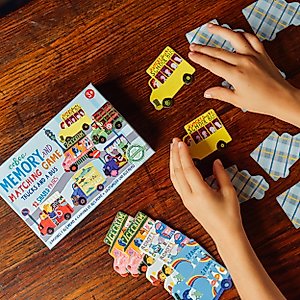 eeBoo: Trucks and a Bus Little Memory Matching Game, Developmental and Educational, Sharpens Recognition, Concentration and Memory, Perfect for Ages 3 and up
