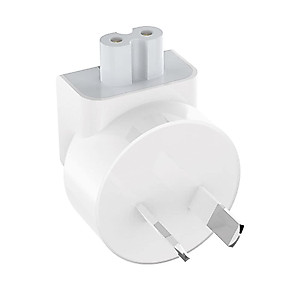 VizGiz 2 Pack AU Plug Duck Head Adapter Converter for Apple MacBook Mac iPad iPhone AC Power Wall Charger Brick Block Australian New Zealand China NZ CN Travel Connector, White