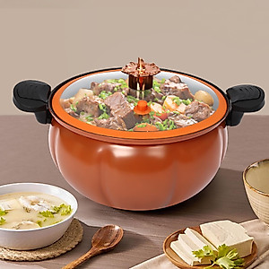 Micro Pressure Cooker 2.1 Gal Pumpkin Cooking Pot Micro Pressure Cooking Pot, Pumpkin Shaped Pressure Cooking Pot for Halloween Home Dormitories Flats