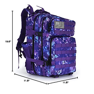 KXBUNQD Casual Daypack Lightweight School Bag for Men Women Travel Rucksack Large Outdoor Waterproof BackPack with Molle System