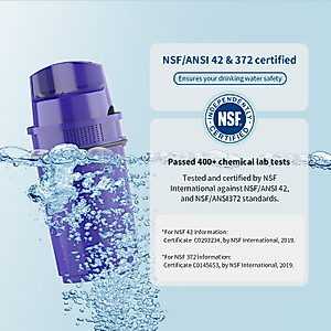 Replacement for Pur®, Pur® Plus Water Filter Pitcher and Dispenser Filtration Systems, NSF Certified, Compatible with CRF950Z PPF951K, CR-1100C, PPT700W, CR-6000C, PPT711W, PPT711, PPT710W, Pack of 4