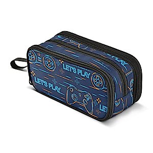 J JOYSAY Let's Play Game Pencil Case Large Big Capacity Pencil Bag for Girls Boys Zipper Stationery Bag Stationery Pouch Zipper for Teens Adults Student