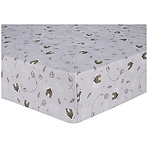 Sammy & Lou Mountain Cabin 2-Pack Microfiber Fitted Crib Sheet Set, Fits Standard Crib Mattress 28 in x 52 in; Fully Elasticized,