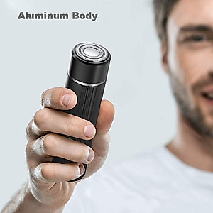 Mini Electric Shaver for Men,Portable USB Rechargeable Shaver,Wet and Dry Use Rotary Men's Shaver,Washable Cordless Quick Charge Nose Mustache Trimmer Electric Razor for Travel,Business Trip